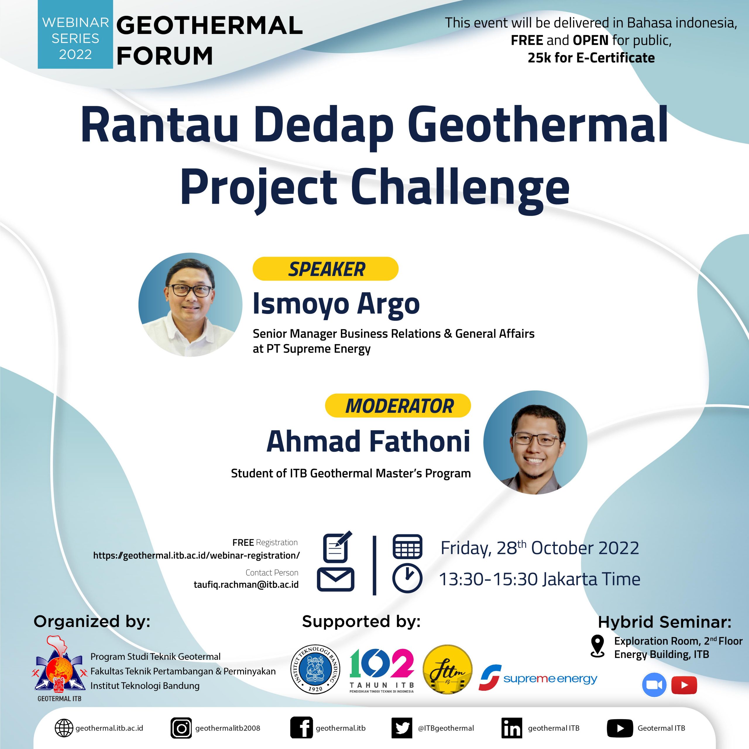 Geothermal Forum: Rantau Dedap Geothermal Project Challenge – Geothermal Master Program ITB
