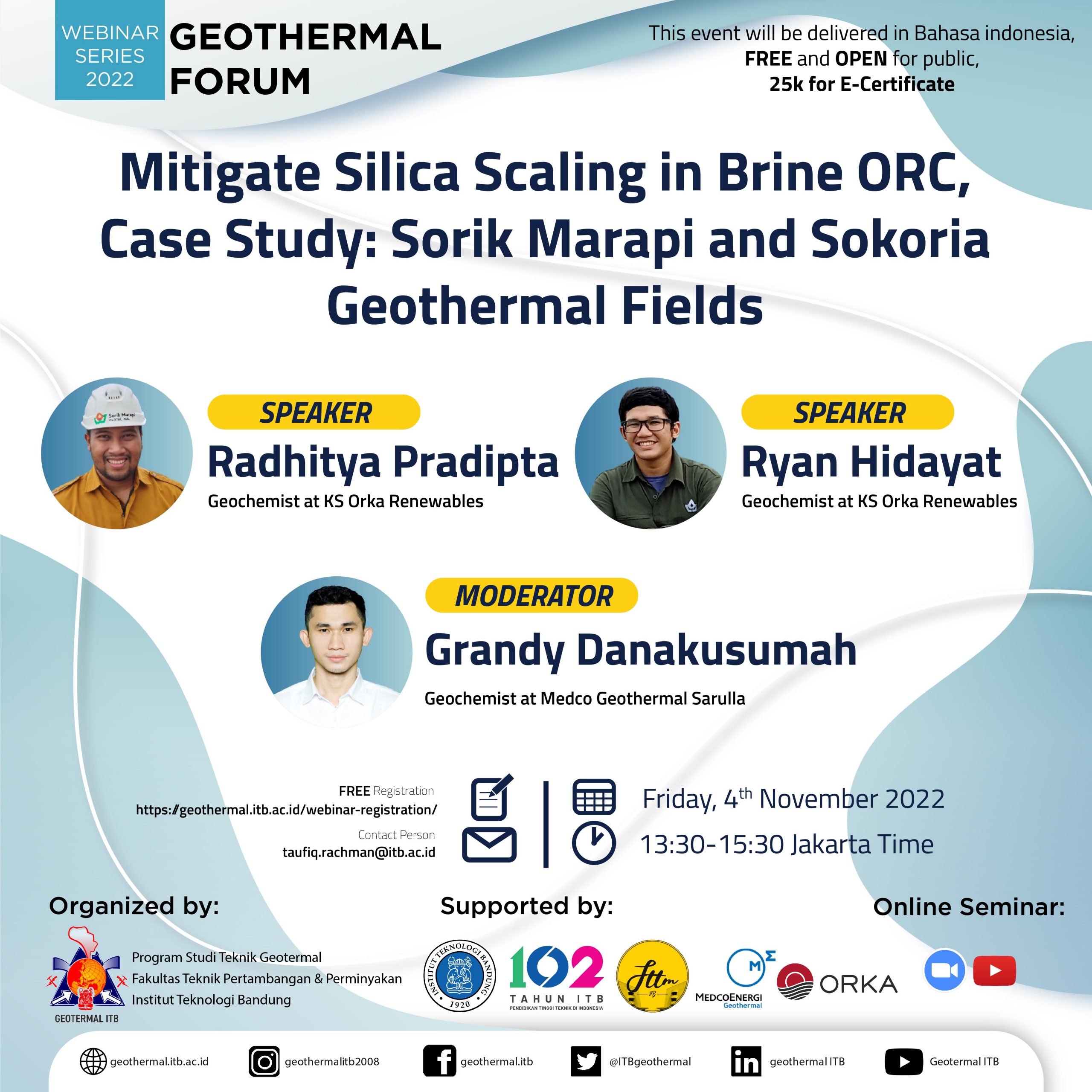 Geothermal Forum: Mitigate Silica Scaling in Brine ORC, Case Study: Sorik Marapi and Sokoria ...